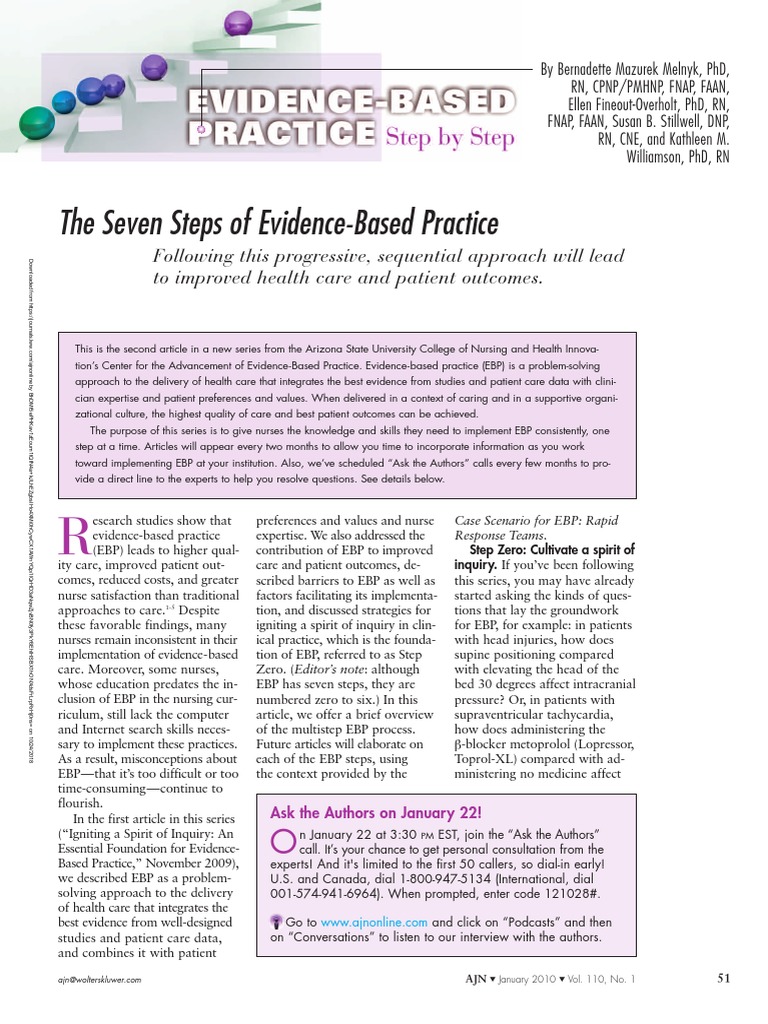 The Seven Steps of Evidence-Based Practice | PDF | Evidence Based ...