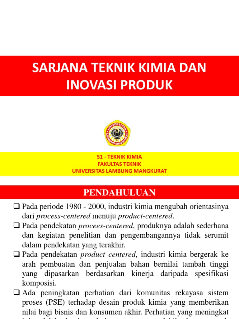 1 - Sarjana Teknik Kimia Dan Inovasi Produk | PDF | Bisnis | Seni