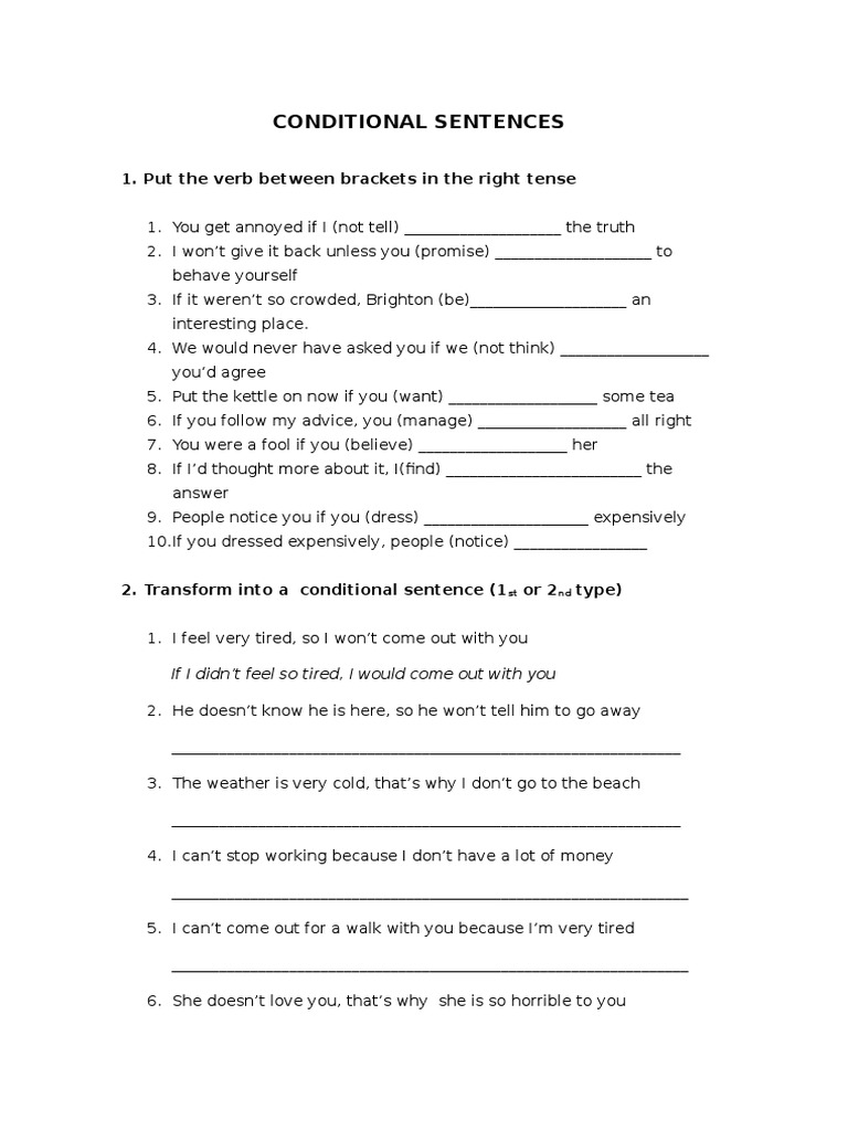 Ejercicios Condicionales | PDF | Self-Improvement