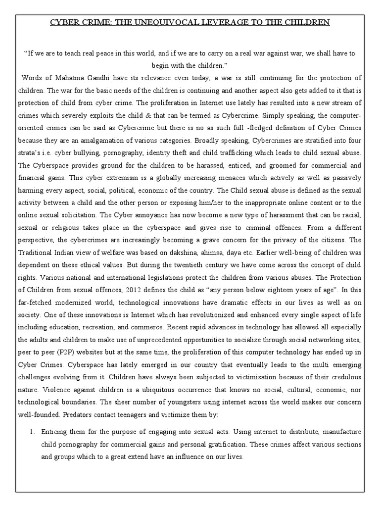 CYBER CRIME Paper | PDF | Cybercrime | Internet