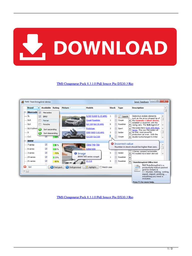 TMS Component Pack 8510 Full Source For DX103 Rio PDF | PDF | Operating System Families ...