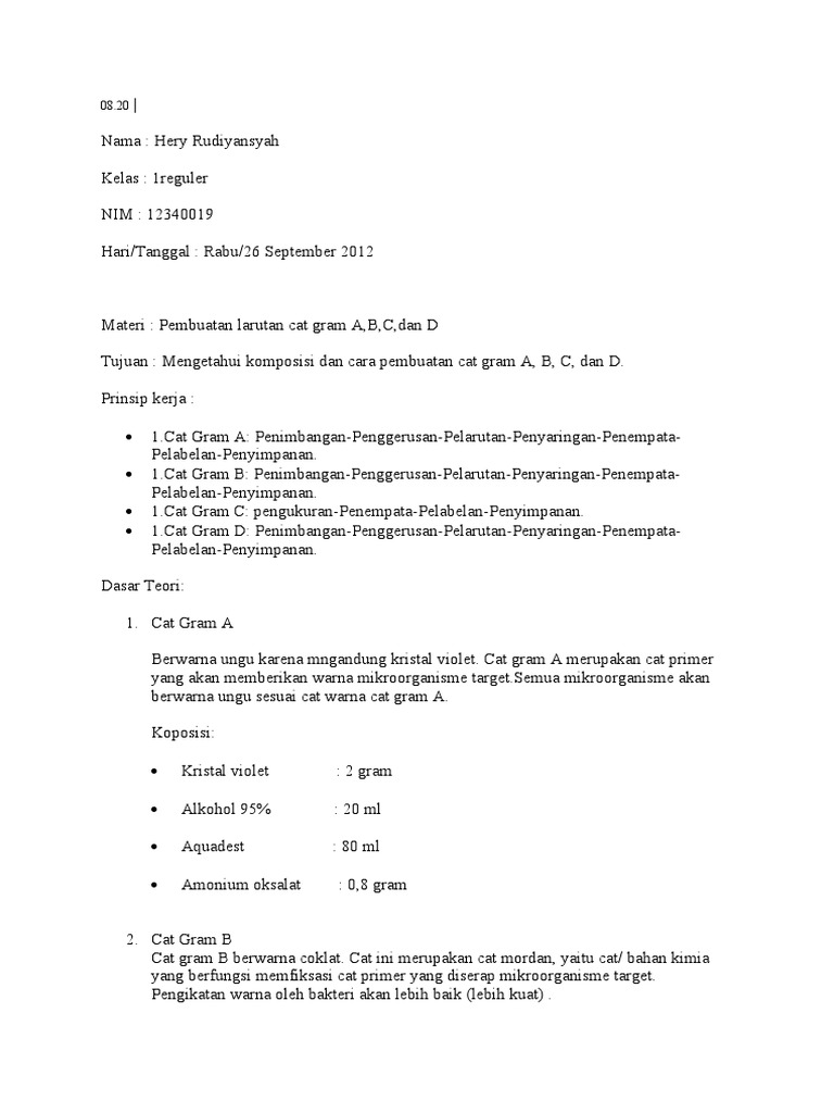 Media Pembuatan Cat Gram | PDF | Memasak, Makanan, & Anggur | Sains ...