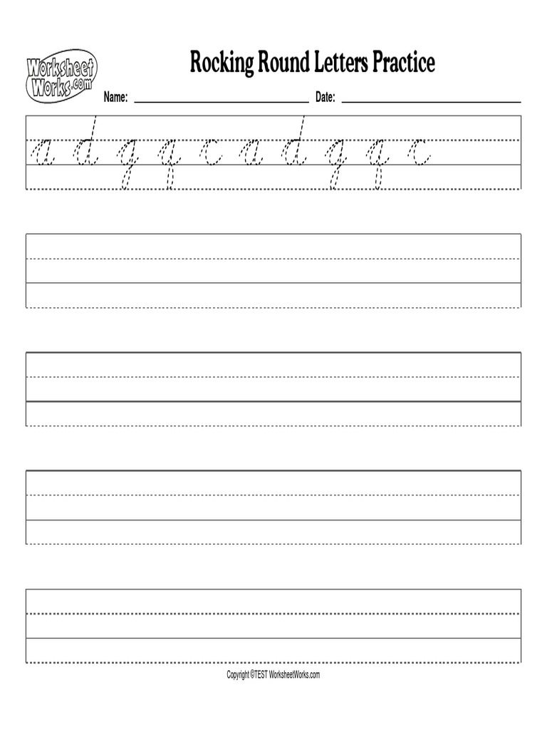 Rocking Round Letters Practice 1 PDF | PDF