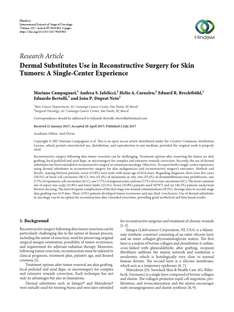 Dermal Substitutes | PDF | Skin Cancer | Surgery