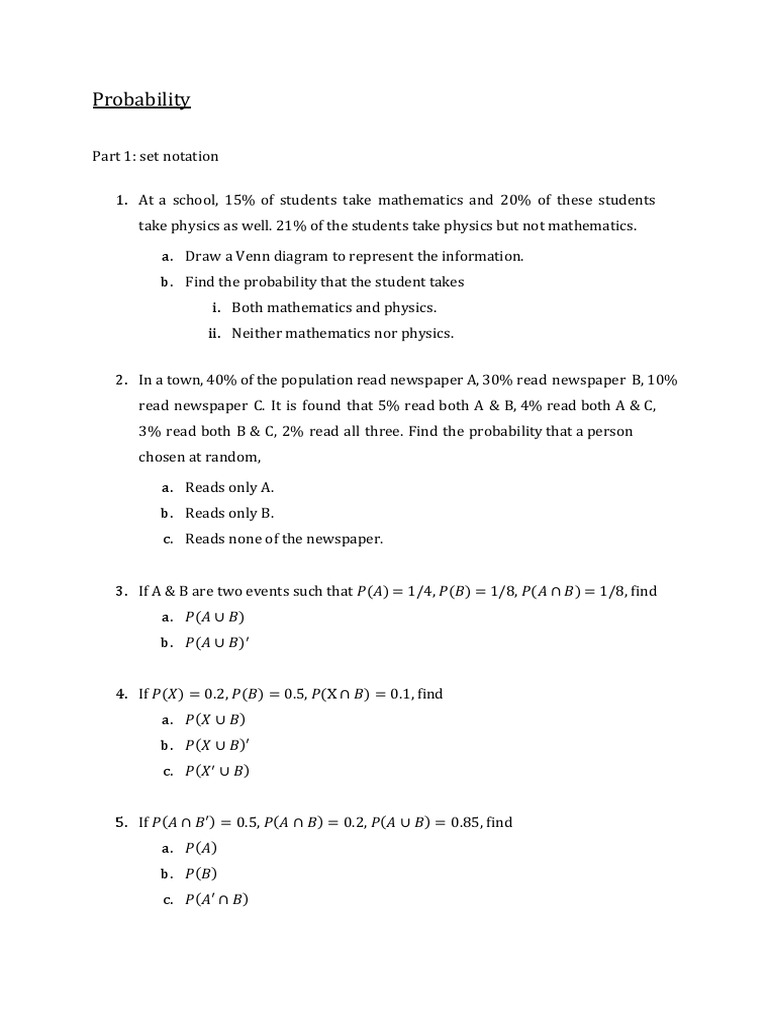 12 - Probability Exercises | PDF | Probability | Teaching Mathematics