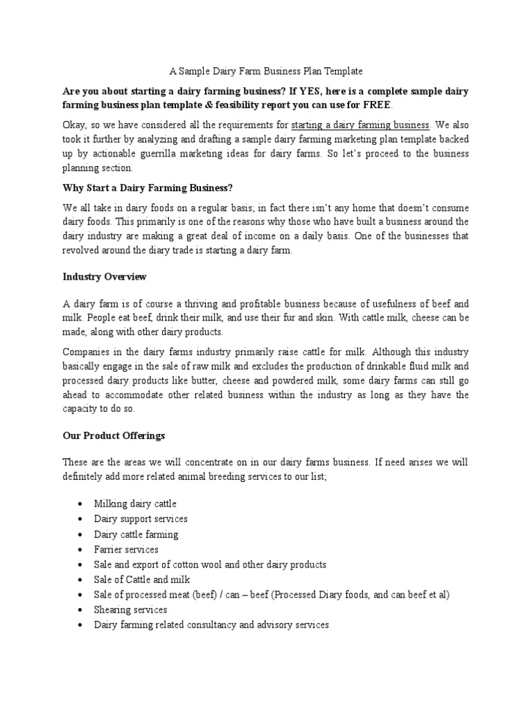 Dairy Form Business | Download Free PDF | Dairy | Farms