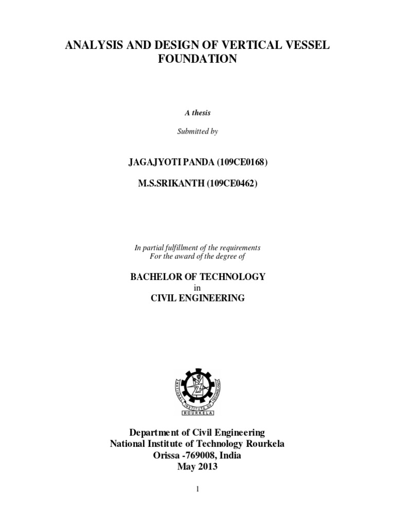 Vertical Vessel Foundation Design Analysis | PDF | Bending | Young's ...