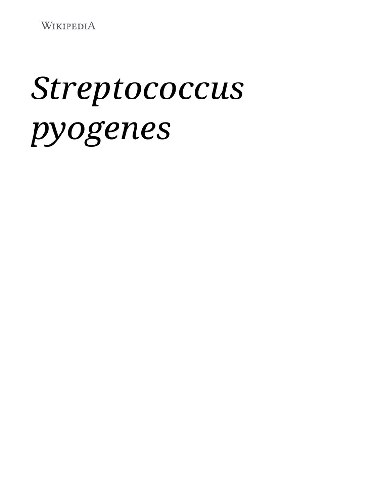 Streptococcus Pyogenes | PDF | Sains & Matematika