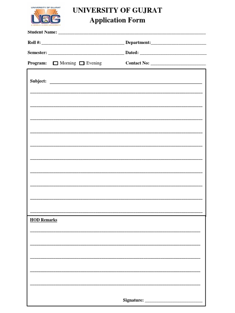 University Student Application Form | PDF