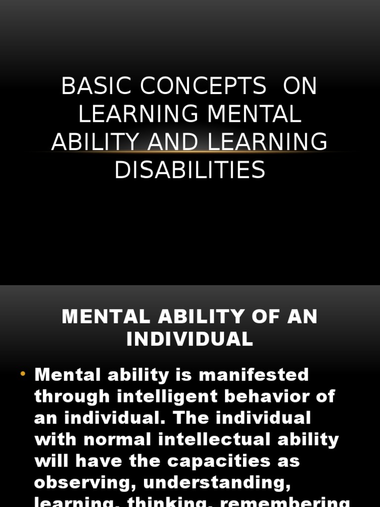 Understanding Mental Abilities & Learning Disabilities | PDF | Learning ...