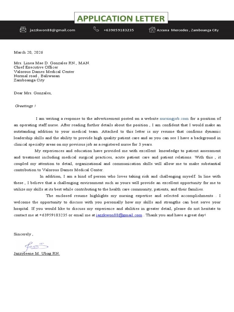 Sample APP LETTER | PDF