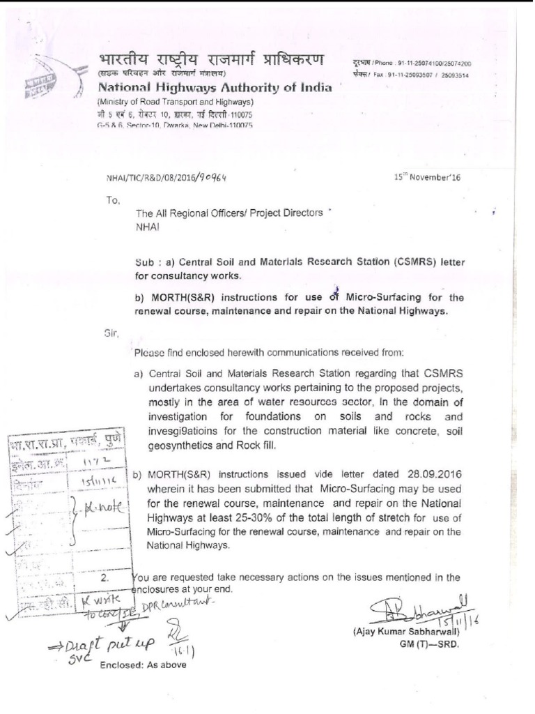 NHAI Circular - Use of Microsurfacing For The Renewal Coursemaintenance ...