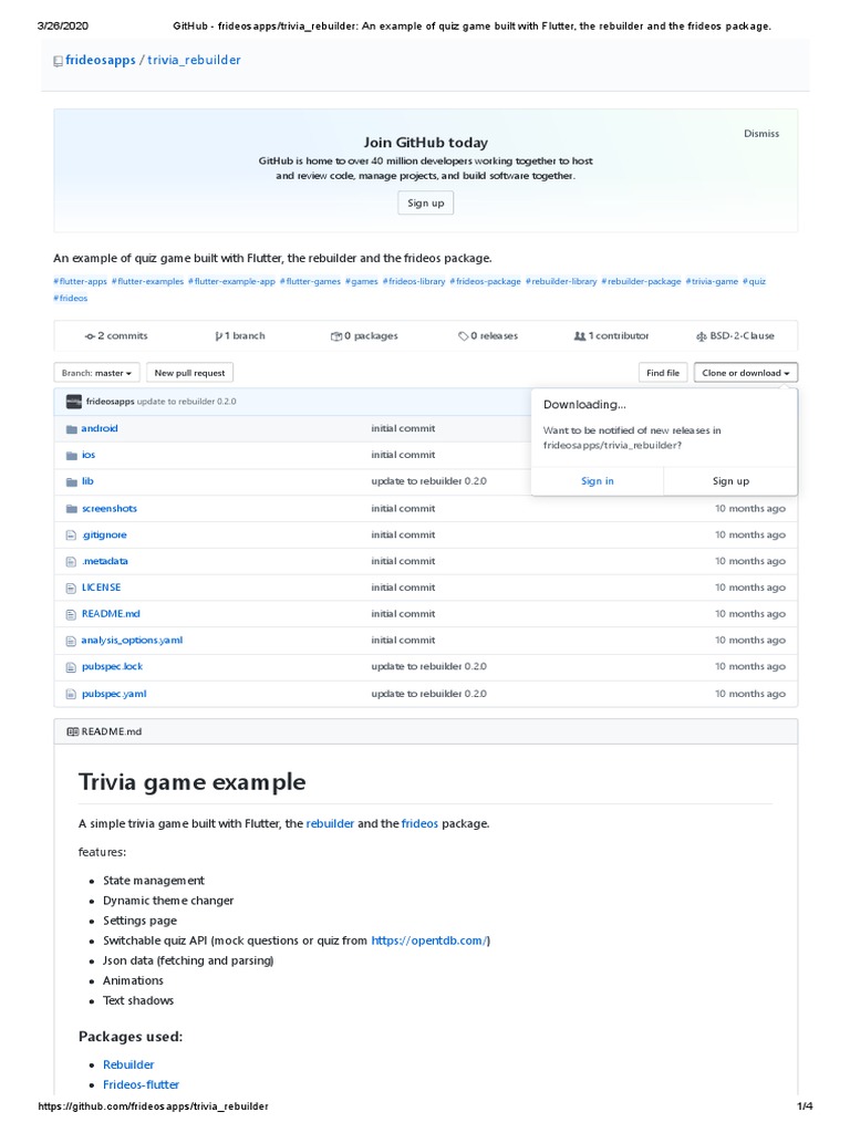 An Example of Quiz Game Built With Flutter | PDF | Computer Data | System Software