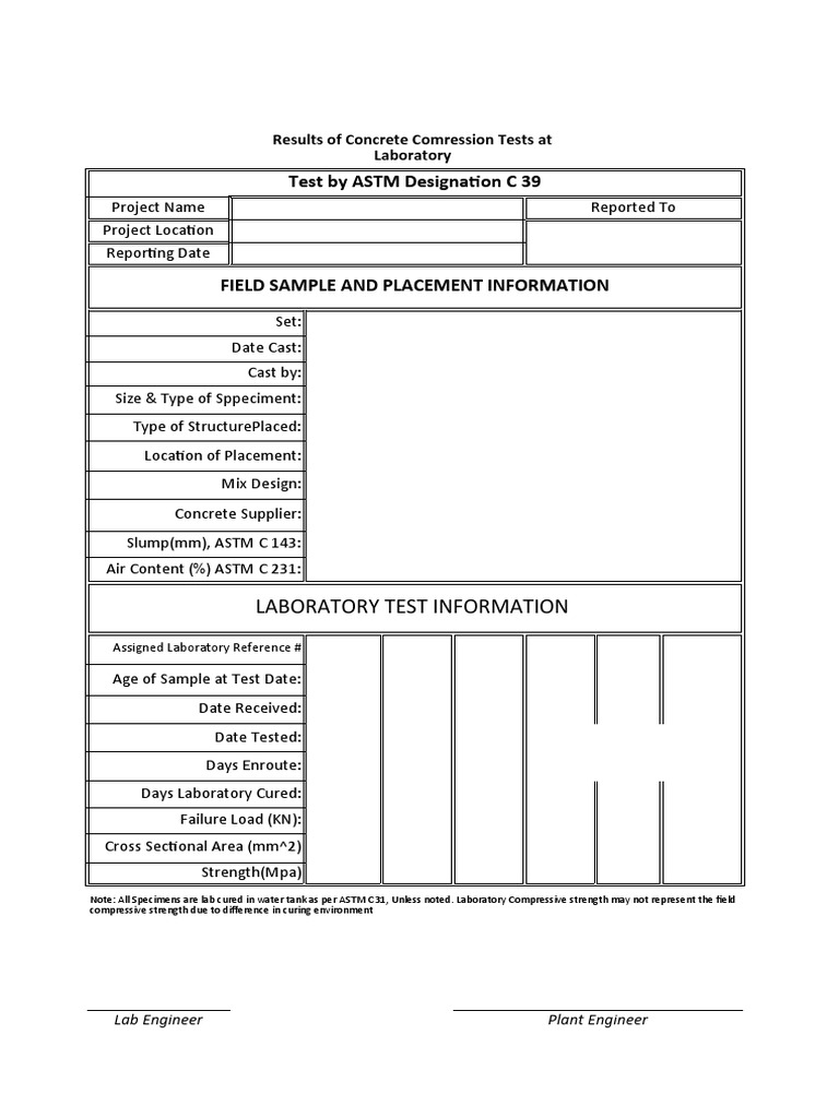 Test by ASTM Designation C 39 | PDF