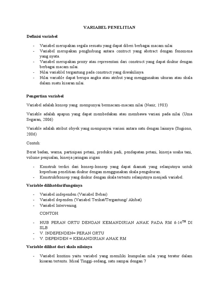 Kerangka Konsep Dan Variabel | PDF