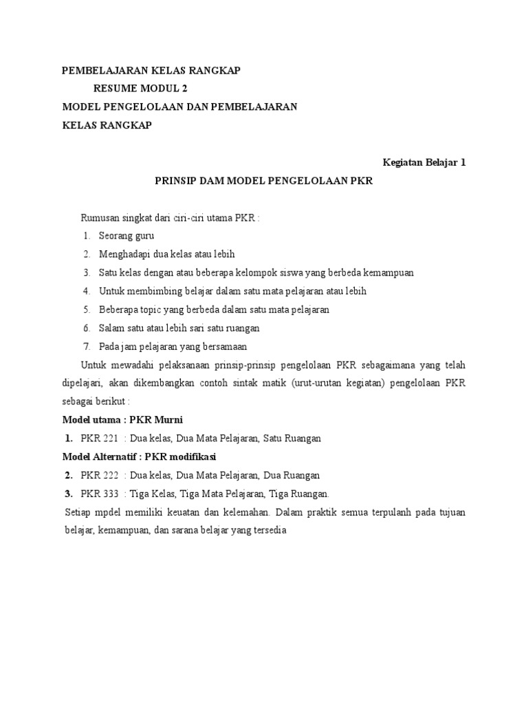 Resume PKR Modul 2 | PDF