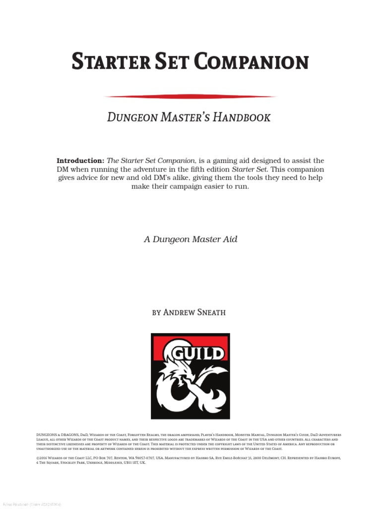 (DMG-DM001) Starter Set Companion (DM Notebook) v1.2 PDF | PDF ...