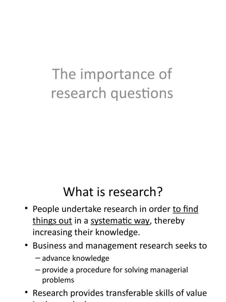 The Importance of Research Questions | PDF | Cognitive Science ...