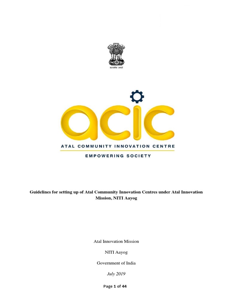ACIC Guidelines PDF | PDF | Startup Company | Small Business ...