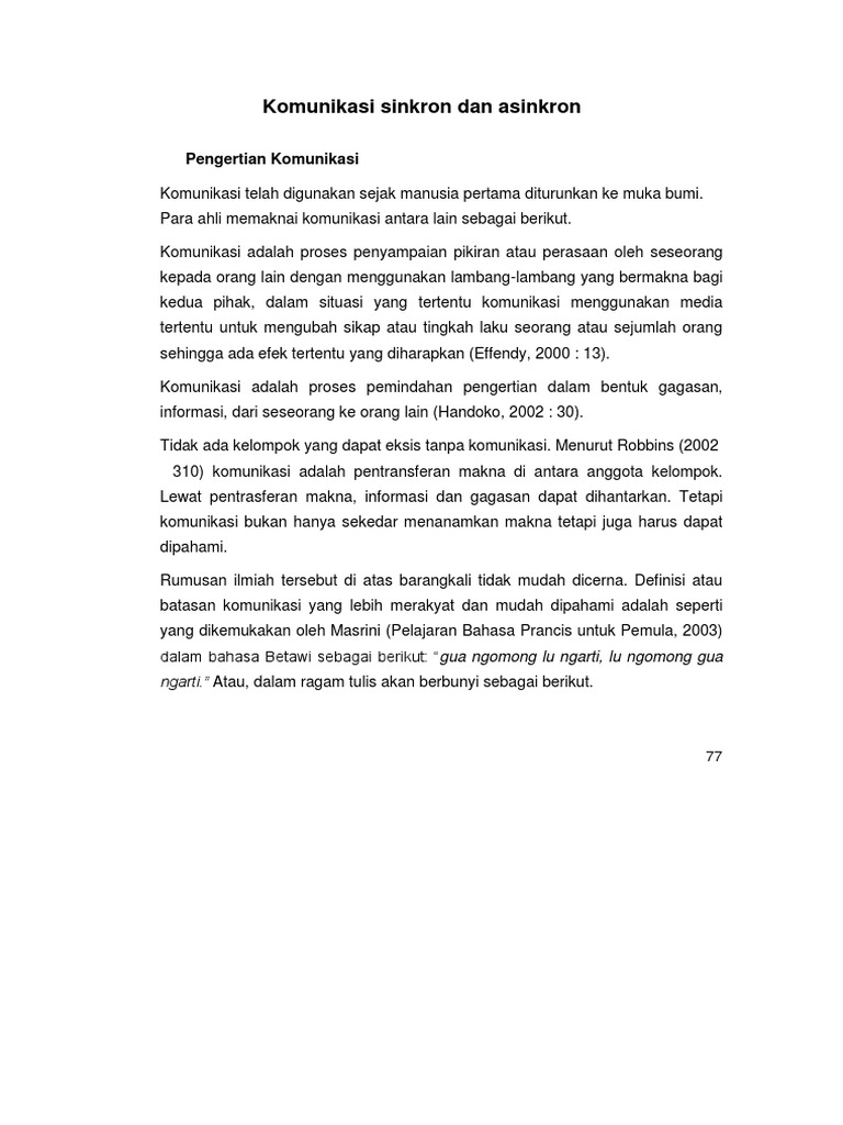 Komunikasi Sinkron Dan Asinkron | PDF