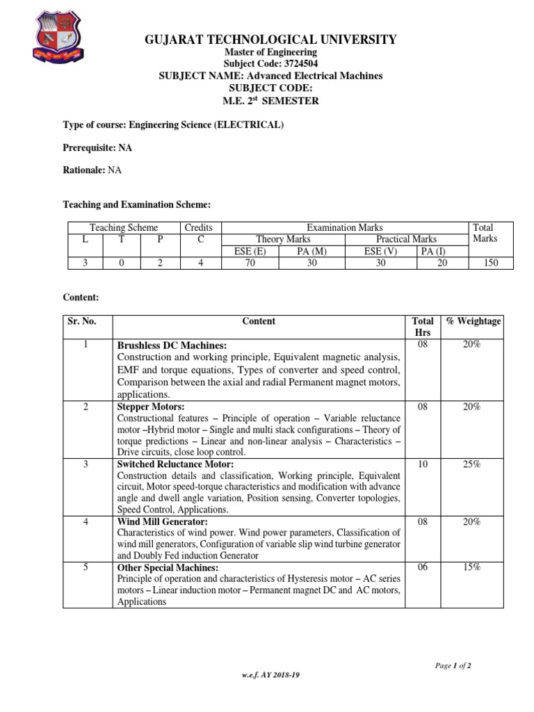 Gujarat Technological University: SUBJECT NAME: Advanced Electrical ...