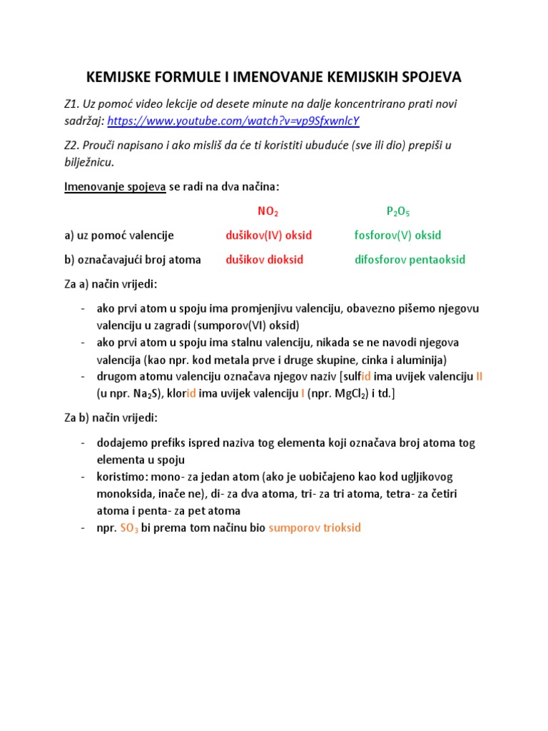 5 - Kemijske Formule I Nazivi | PDF