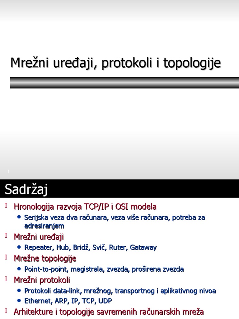Mrezni Uredjaji Protokoli I Topologije | PDF