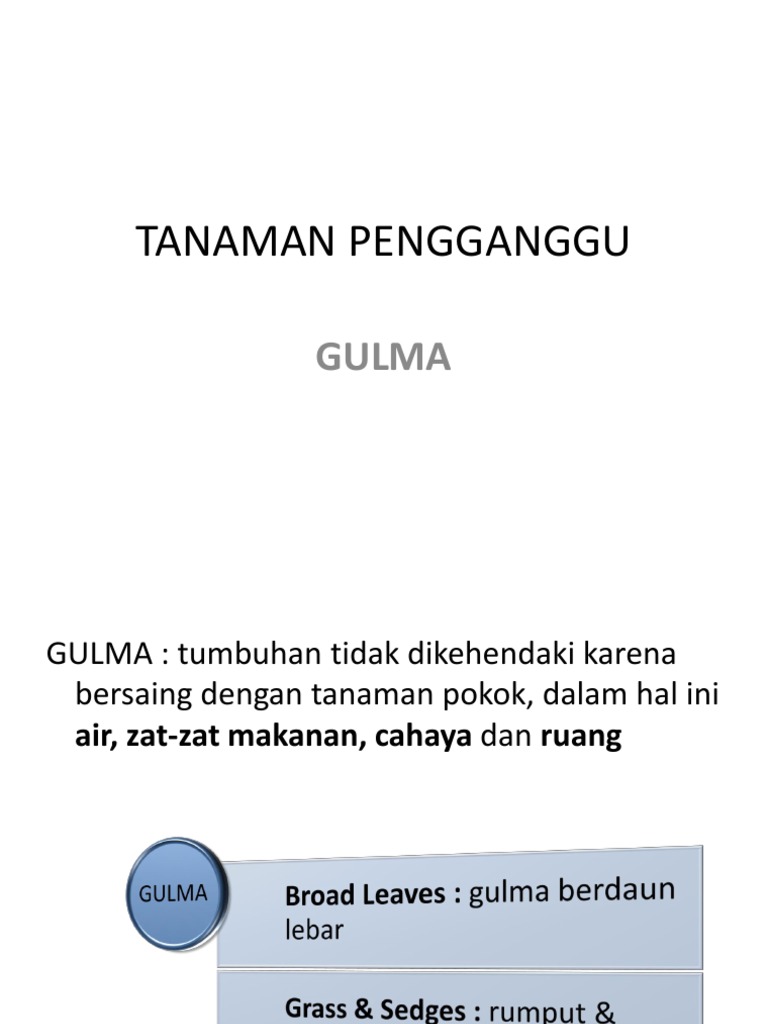 Jenis-Jenis Gulma Dan Cara Pengendaliannya | PDF