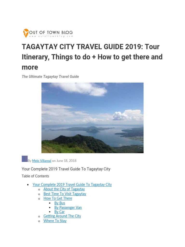 Tagaytay City Travel Guide 2019: Tour Itinerary, Things To Do + How To ...