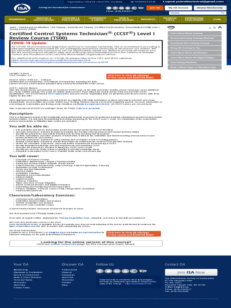 Certified Control Systems Technician® (CCST®) Level I Review Course ...