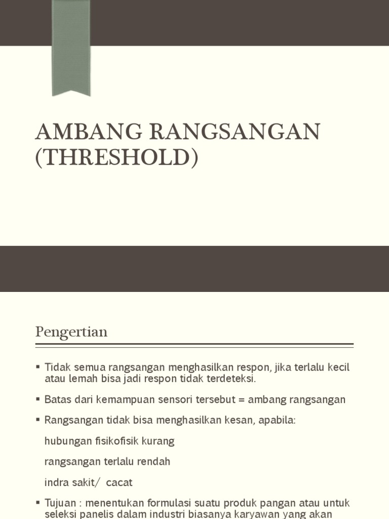 Ambang Rangsangan | PDF