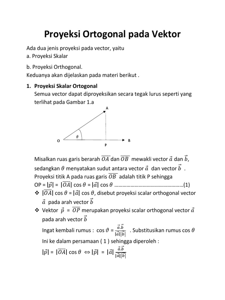 Proyeksi Ortogonal Pada Vektor | PDF