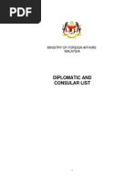 Diplomatic and Consular List | PDF | Diplomatic Mission | Diplomatic Rank