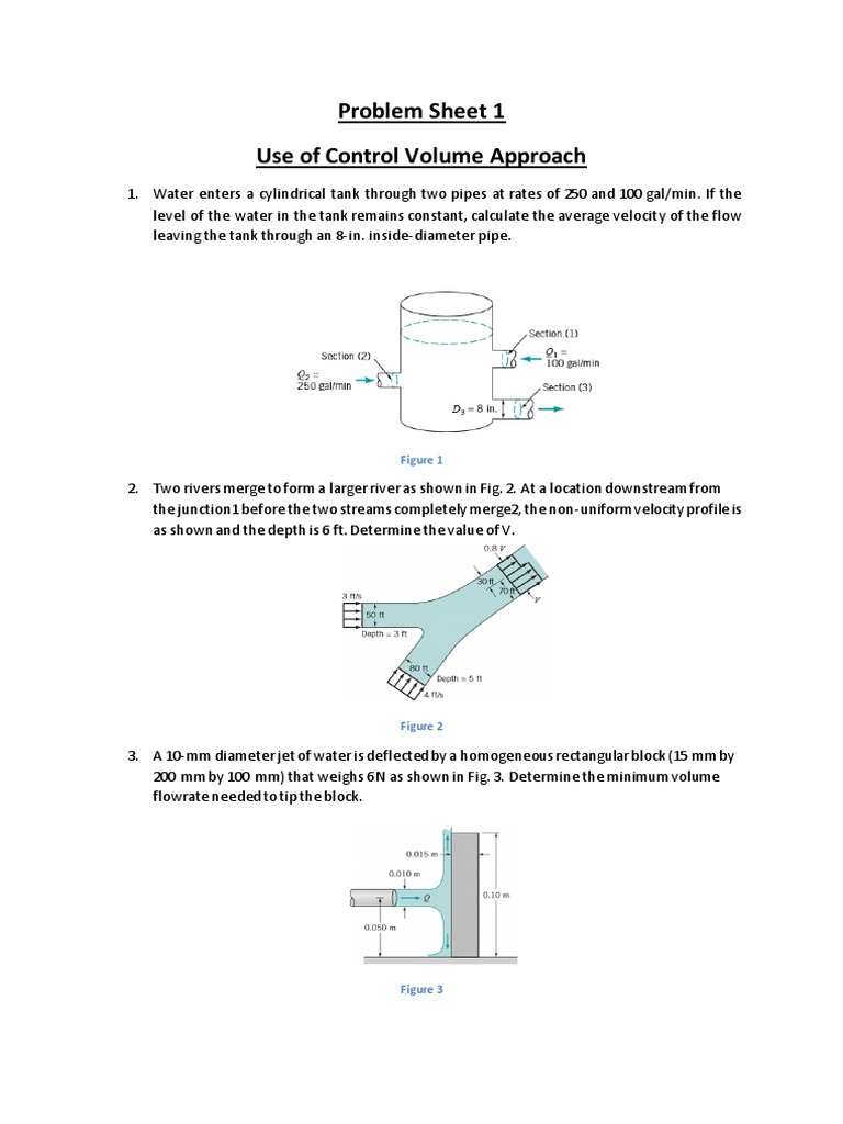 Problem Sheet 1 Use of Control Volume Approach | Download Free PDF ...