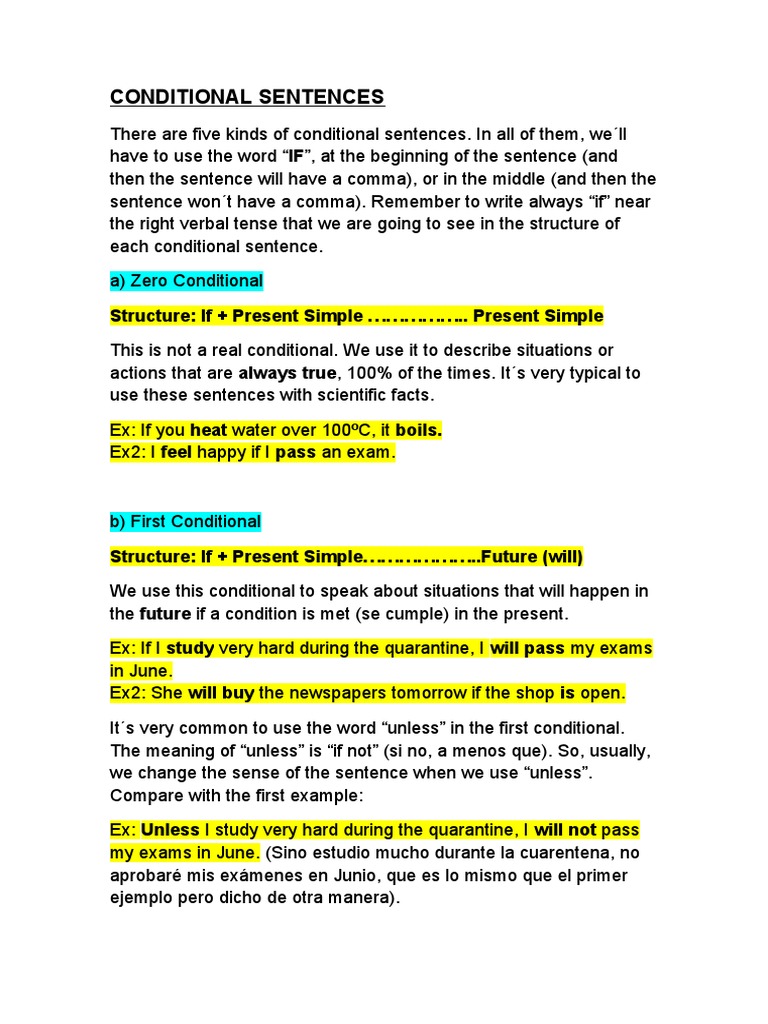 A Comprehensive Guide to Conditional Sentences, Wish Sentences, and ...
