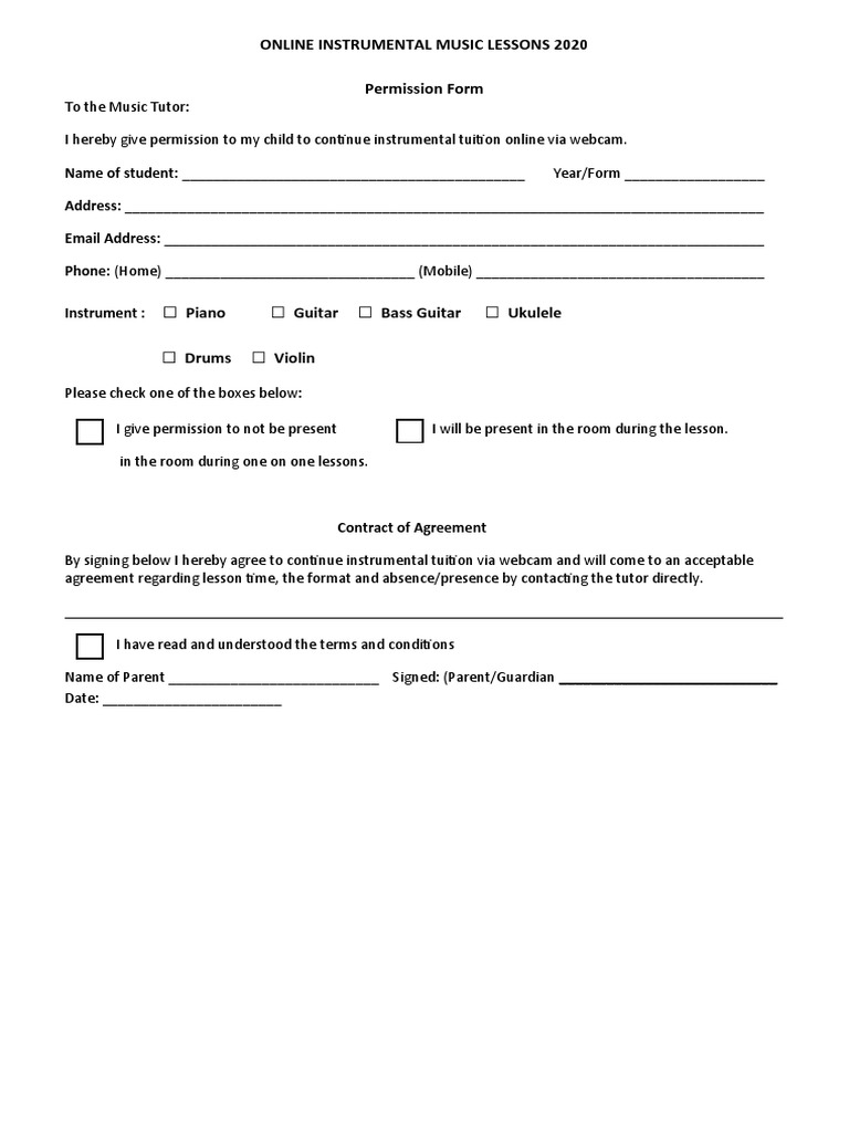 Sample Permission Form | PDF
