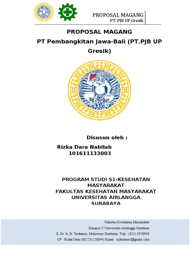 Proposal Magang PT. PJB UP GRESIK 2020 | PDF