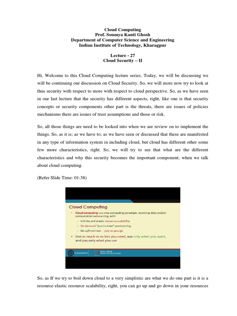 Lec 27 | PDF | Virtualization | Cloud Computing