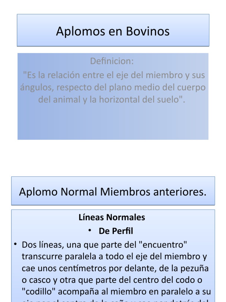Aplomos en Bovinos: Definición y Tipos | PDF
