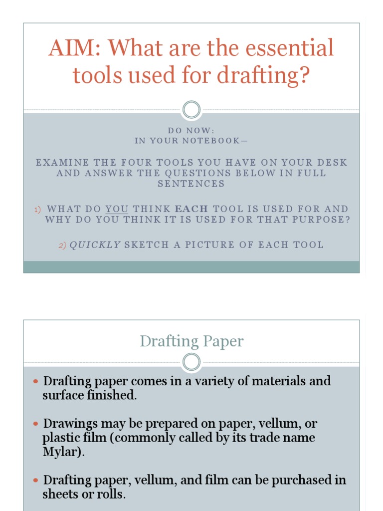 Introduction To Drafting Tools PDF | PDF | Technical Drawing | Geometry