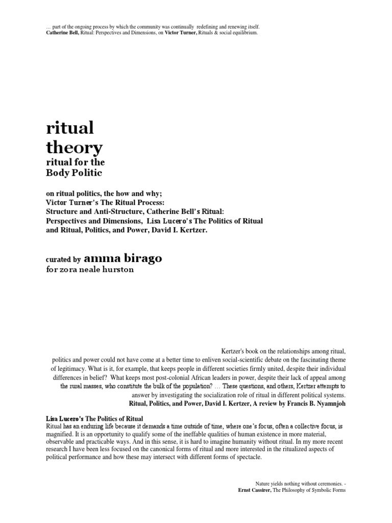 Ritual Theory | PDF | Rituals | Émile Durkheim
