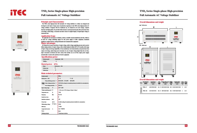 Ficha Tecnica 5KVA | PDF | Power Supply | Electric Power