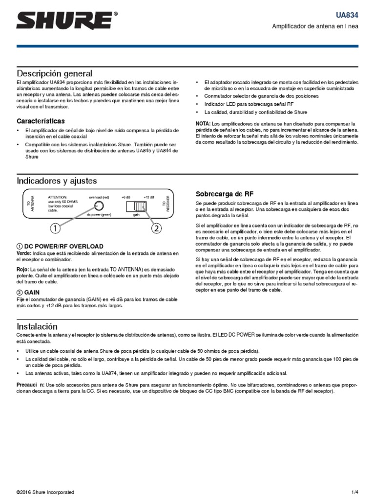 UA834 Guide es-ES | PDF | Antena (Radio) | Transmisor