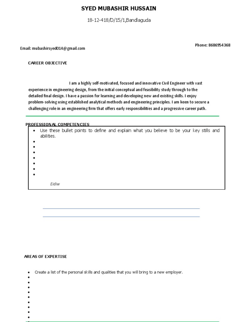 18-12-418/D/15/1, Bandlaguda: Career Objective | PDF