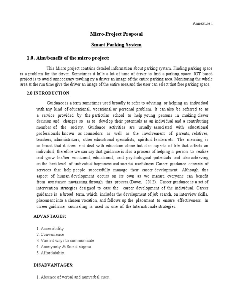 Micro-Project Proposal Smart Parking System 1.0. Aim/benefit of The ...