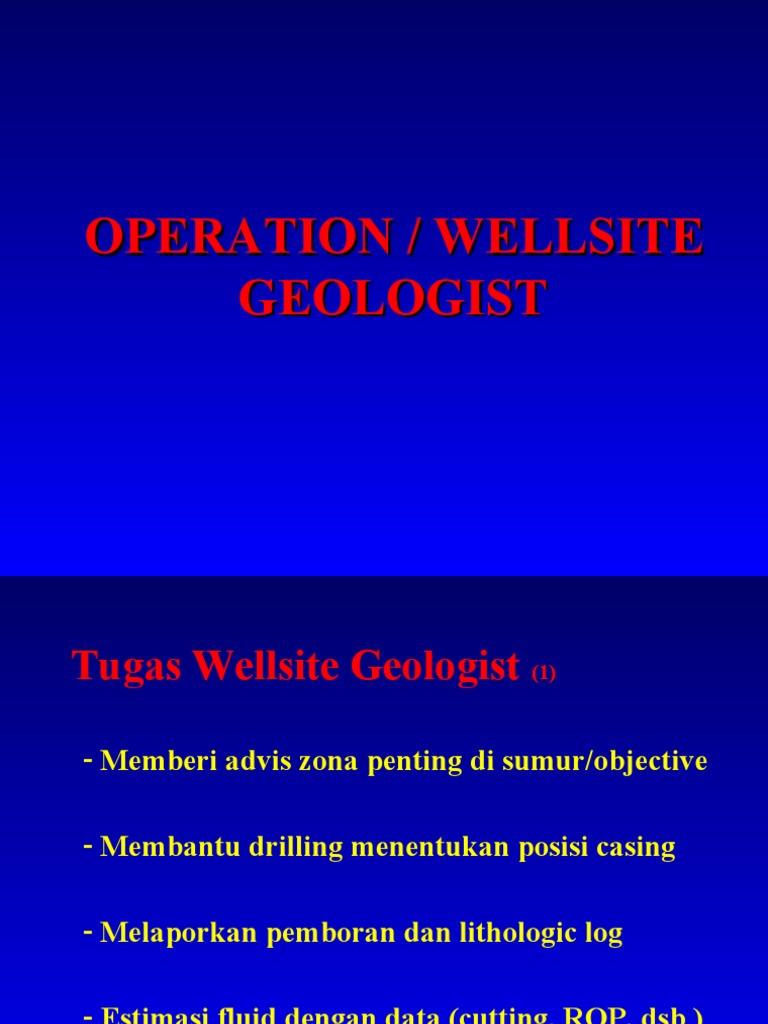 Operation Geologist | PDF