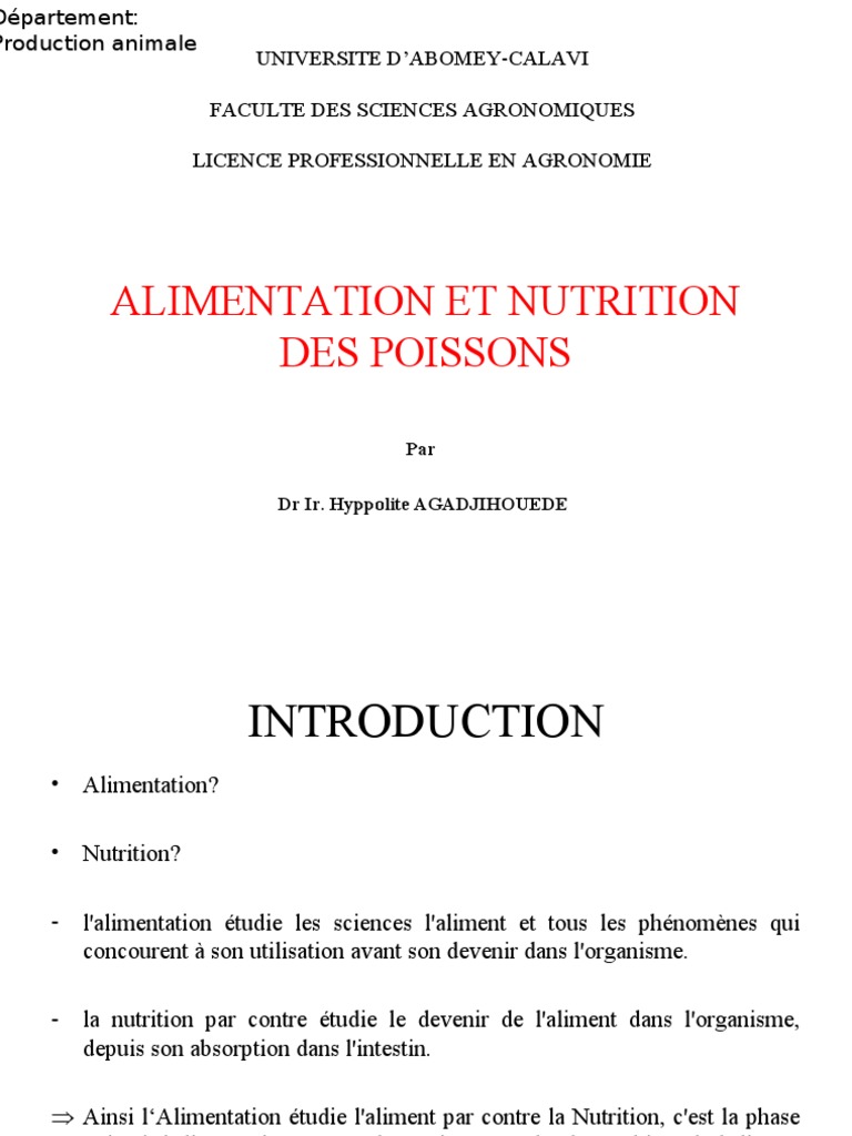 Alimentation Et Nutrition Des Poissons - Pa | PDF | Glucide | Acide aminé