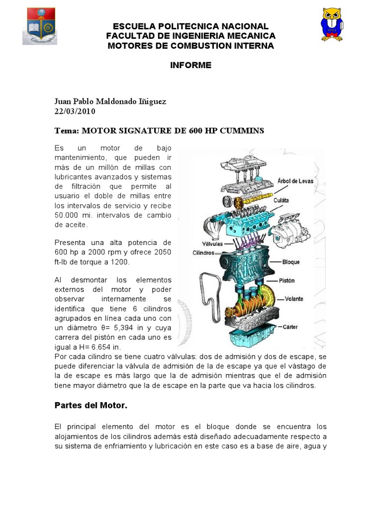 Motor Signature | PDF | Motor de combustión interna | Pistón