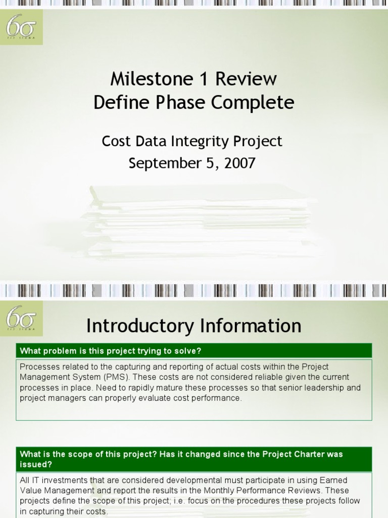 2.11 Milestone Review - Phase 1 | PDF | Six Sigma | Business
