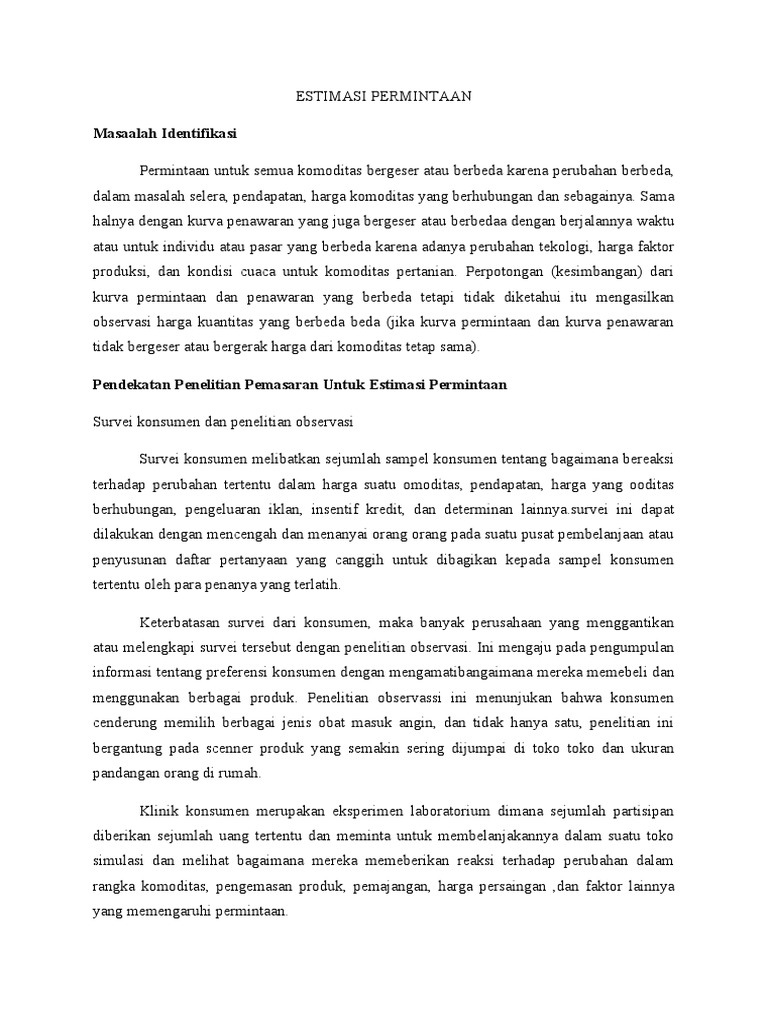 Estimasi Permintaan | PDF